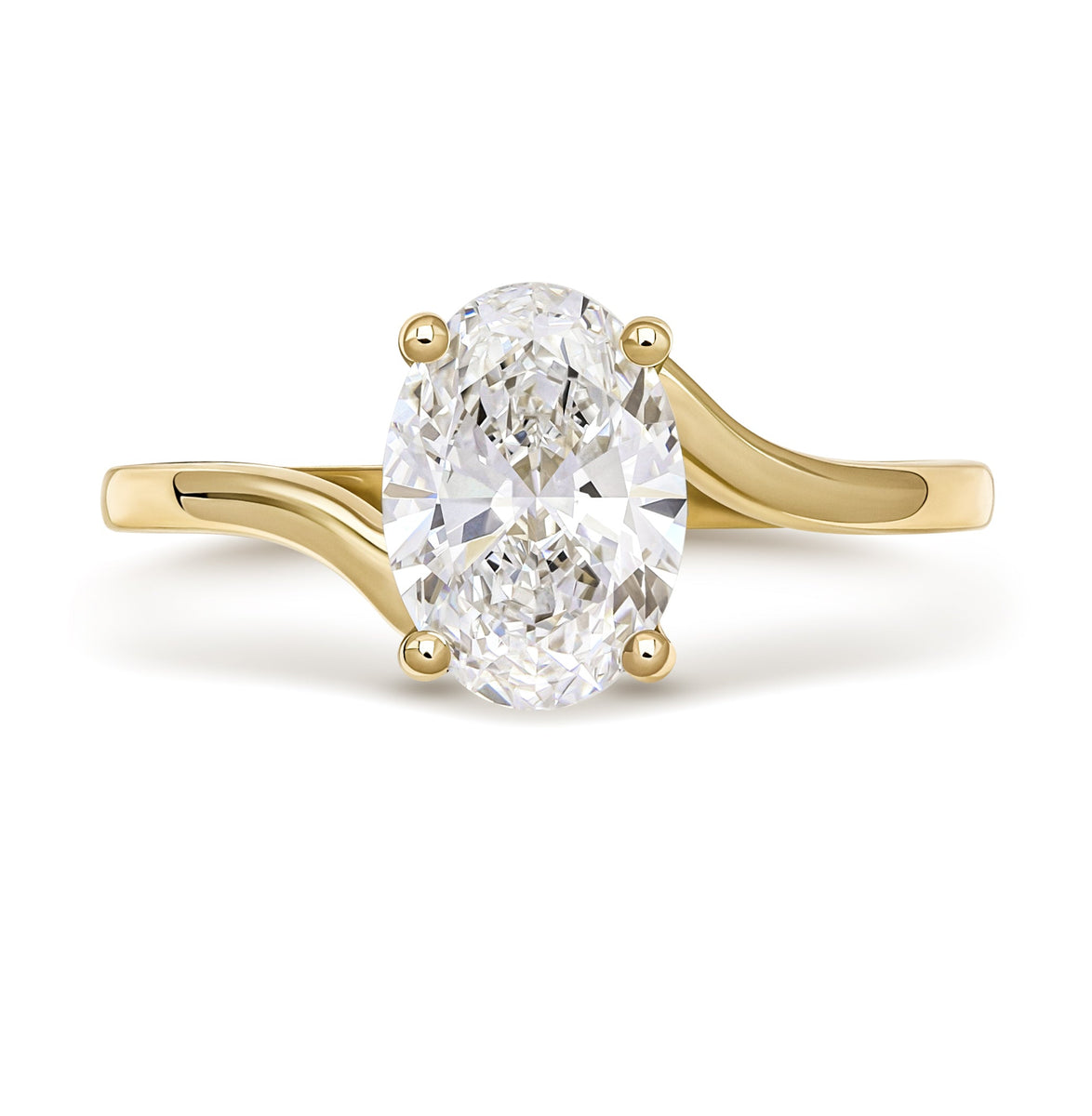 Oval lab-grown diamond solitaire twisted engagement ring - Jade LAB ...